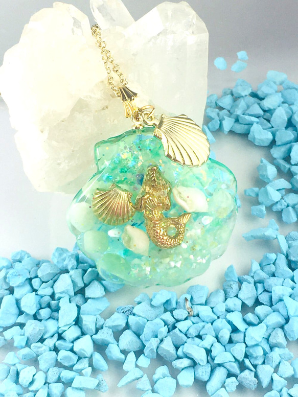 翡翠 Mermaid in the seaオルゴナイトペンダント ネックレス・ペンダント Al.ankh.earth 通販 4180300 ...