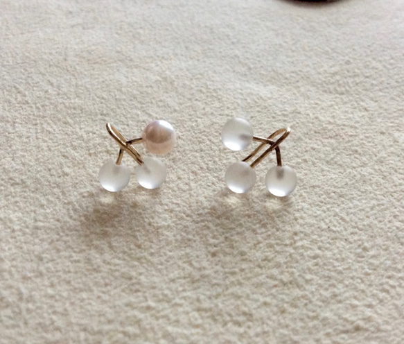 氷みたいなつぶつぶピアス K10 ピアス（フック・チェーン） atelier akazou 通販 3395018｜Creema(クリーマ)