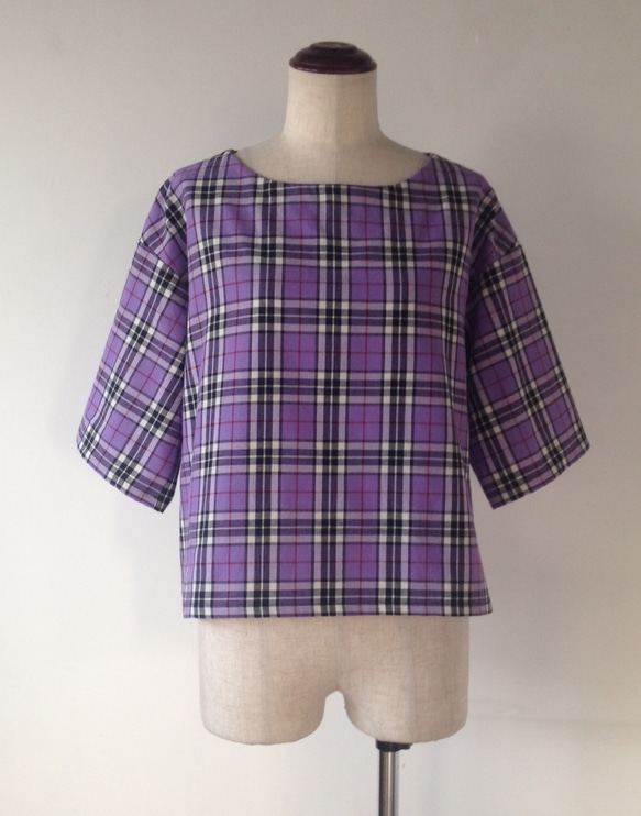 （M〜Lサイズ）Check Kingdom ラベンダープルオーバー ブラウス ぺんぎん商店 通販｜Creema(クリーマ) 2044625