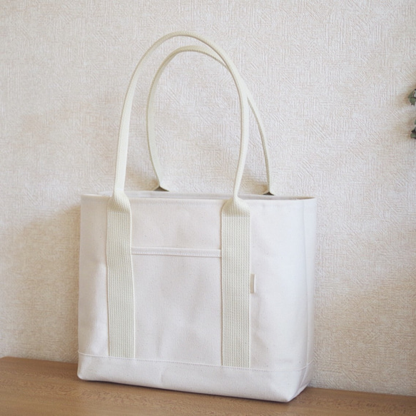 【受注制作】帆布トートバッグ M キナリ×キナリ トートバッグ Mutsumi 通販 3802075｜Creema(クリーマ)