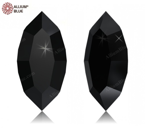 【スワロフスキー#4228】360粒 XILION Navette 10x5mm ジェット (280) 裏面にホイル無し ビジュー・クリスタル ...