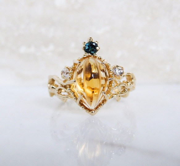 シトリンの蜜柑リング 指輪・リング grain 通販｜Creema(クリーマ) 4001502