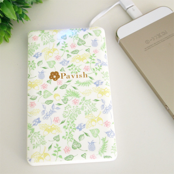 薄型軽量モバイルバッテリー【Power Of Botanical】 モバイルバッテリー・充電器 Pavish Pattern 通販 ...