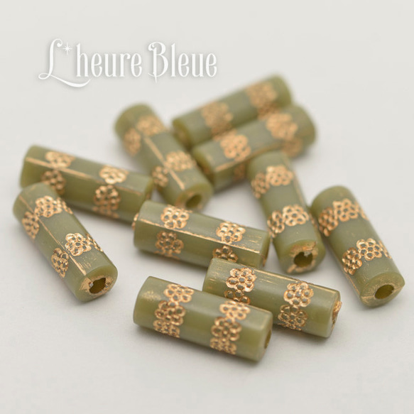 仏ヴィンテージ バンブー カーキ 11mm・8個セット B105002_110 ビーズ ルールブルー 通販 10088479｜Creema(クリーマ)