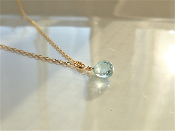 クラックの無い小粒なドロップシェイプアクアマリンのK23GFネックレス ネックレス・ペンダント colorful 通販 3516803 ...