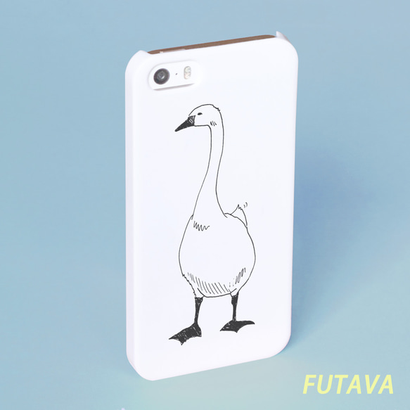 ＊プリプリ白鳥＊ スマホケース 白 機種選べます トリ 白鳥 ハクチョウ 揺れる ゆらゆら イラスト シンプル 可愛い iPhoneケース ...