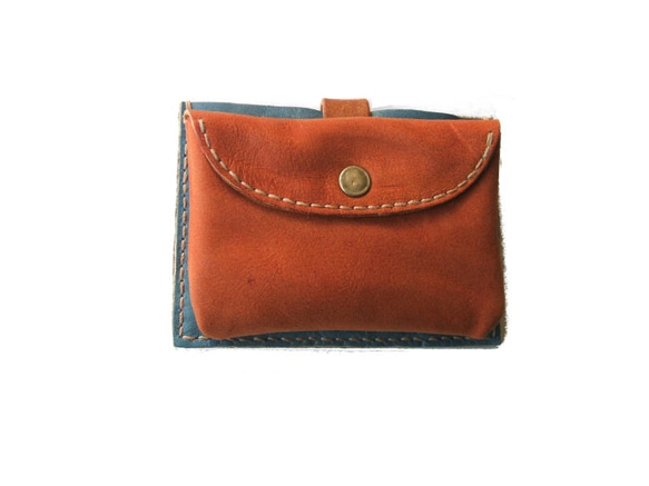 pass card case アンティークレッド×ライトブルー パスケース・定期入れ &301 通販｜Creema(クリーマ) 1666928