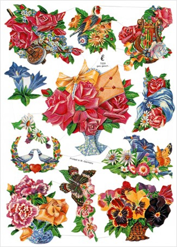 ドイツ製クロモス 花とラブレター ラメなし DA-CHR046 デコパーツ DAISY 通販 1879784｜Creema(クリーマ)