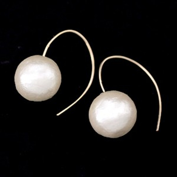 【14kgf】ピアス ゴールド＆コットンパール ピアス（フック・チェーン） Jewel Ring 通販 792769｜Creema(クリーマ)