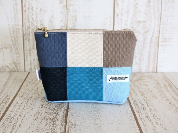帆布パッチのポーチ⑥ ポーチ fabric mam 通販 5690677｜Creema(クリーマ)