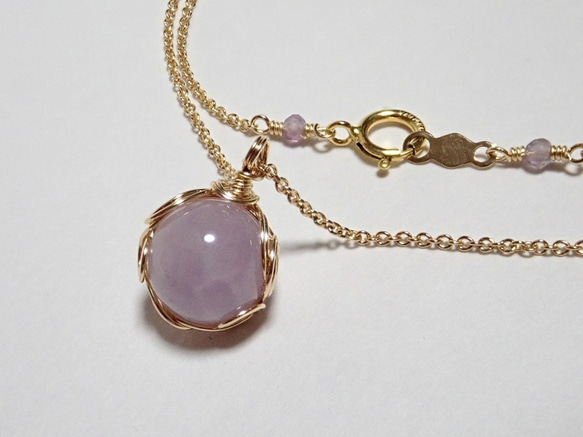 K14GF*高品質ラベンダー翡翠のワイヤーラッピングネックレス ネックレス・ペンダント menma-rin 通販 5417707｜Creema ...