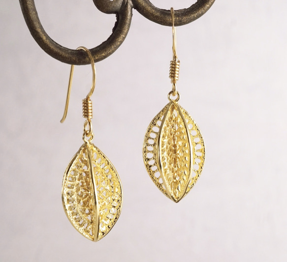 SV(K18GP)ピアス「nuts」 ピアス（フック・チェーン） due 通販 6849440｜Creema(クリーマ)