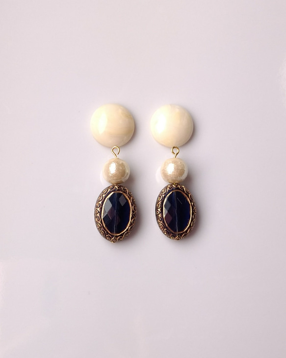 ドイツビーズカボションピアス 送料無料 ピアス（その他） *haru* 通販｜Creema(クリーマ) 4404935