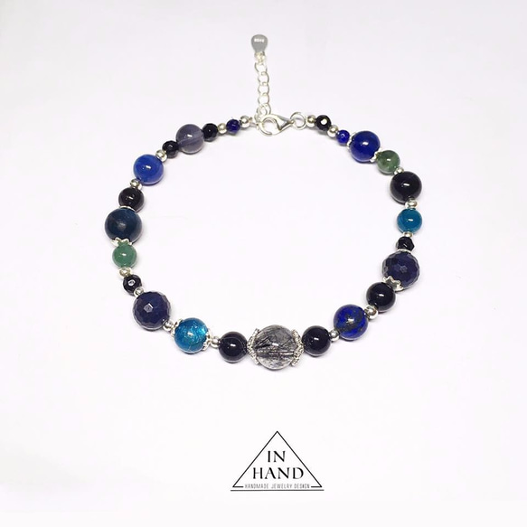 黒と青の鉱石部門 - 反抗的な口調 ブレスレット IN HAND 通販 4354414｜Creema(クリーマ)