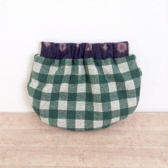 gooddayのミニポーチ・緑チェック ポーチ good day 通販｜Creema(クリーマ) 1760799
