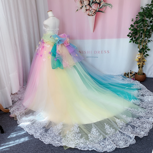 レース、お花付き,レインボーカラーオーバースカート,パック レース、お花付き,レインボーカラーオーバースカート,パック