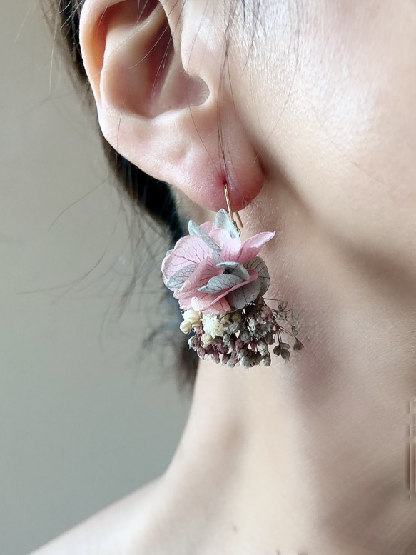 champ de fleure シャンドゥフルール ドライフラワーピアス/イヤリング 卒業式 卒園式 入学式 入園式 ピアス（フック・チェーン ...
