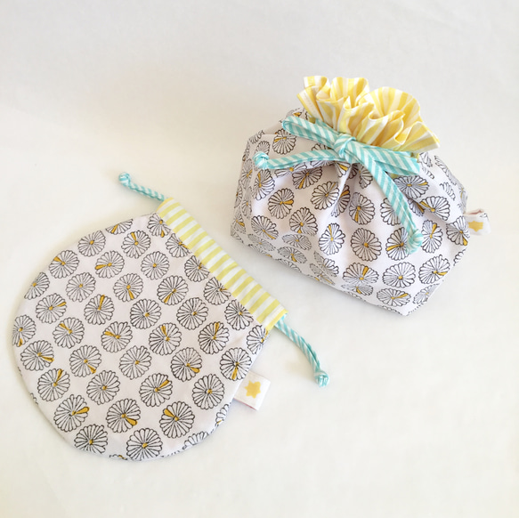 お弁当入れ・コップ入れセット（Peace04×レモン） 弁当袋・風呂敷 sisimary 通販 6816443｜Creema(クリーマ)