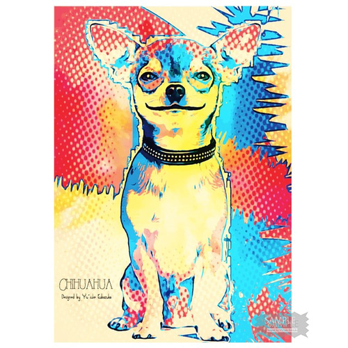 チワワ インテリアアート インテリア雑貨 ポストカード 犬 チワワ インテリアアート インテリア雑貨 ポストカード 犬
