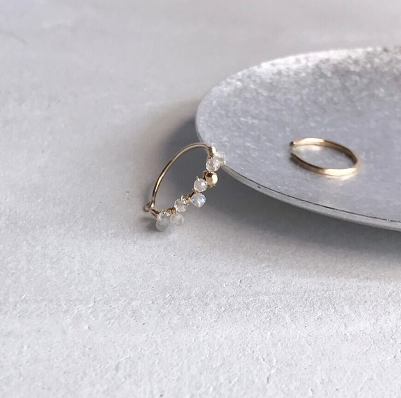 14kgf イヤーカフ レインボームーンストーン / シンプル イヤーカフセット 透明感 イヤーカフ ao. 通販 12004128 ...