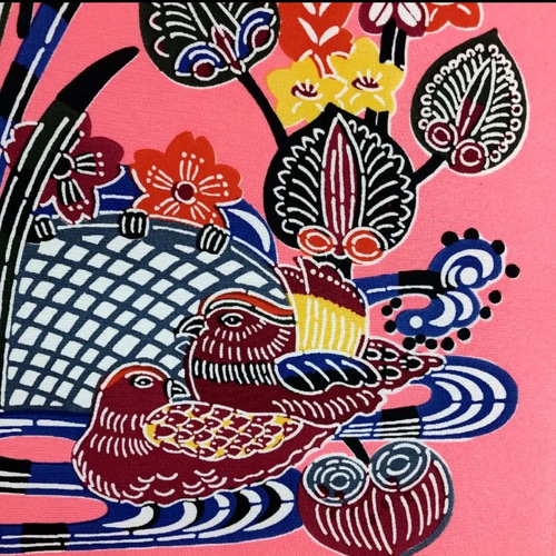 模様 暖簾 紅型 反物 掛け軸 愉しく 高級 沖縄 模様 暖簾 紅型 反物 掛け軸 愉しく 高級 沖縄