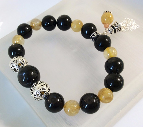 暗緑色結晶装飾紫蘇+ 925シルバーチタン結晶弾性Shouzhu ブレスレット 墨綠水晶飾品 通販 4130015｜Creema(クリーマ)