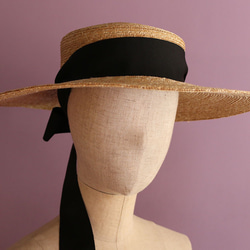 ＜即納可能＞ロングリボンのボーターハット Amal アマル 春夏 麦わら帽子 カンカン帽 ハット グログランの麦わら帽子 通販 5633337 ...