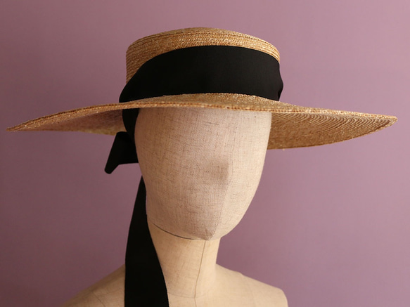 ＜即納可能＞ロングリボンのボーターハット Amal アマル 春夏 麦わら帽子 カンカン帽 ハット グログランの麦わら帽子 通販 5633337 ...