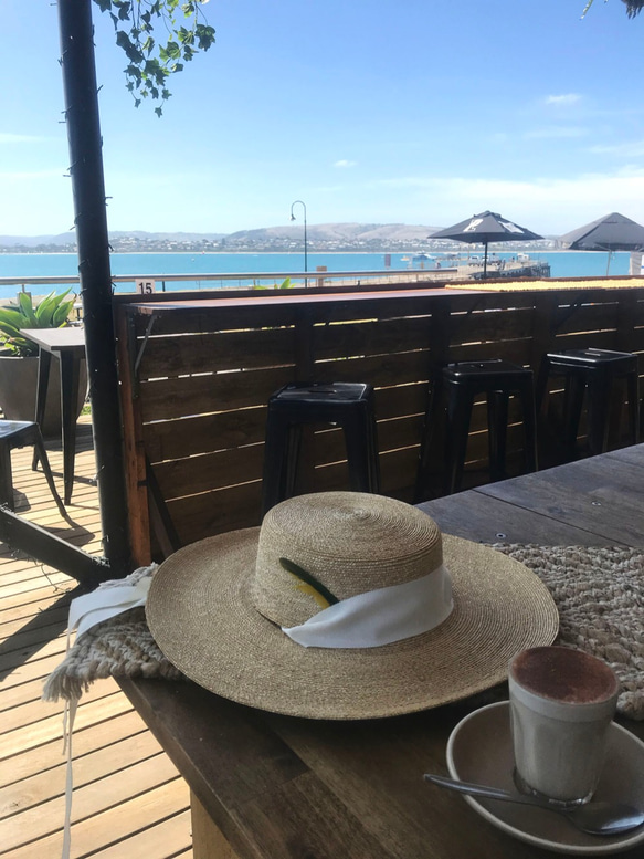 ＜即納可能＞ロングリボンのボーターハット Amal アマル 春夏 麦わら帽子 カンカン帽 ハット グログランの麦わら帽子 通販 5633337 ...