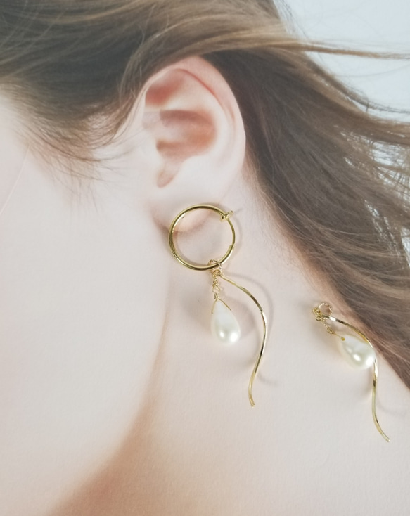 淡水パール ｢月の雫｣ 14kgf チャーム ピアス（その他） 手仕事☆ Piggy 通販 12226475｜Creema(クリーマ)