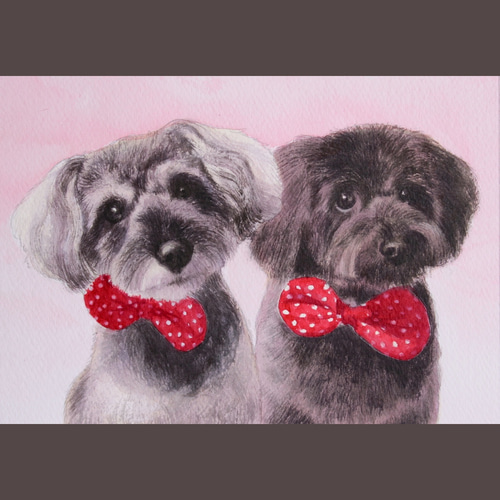 A5/2匹】ペットのリアルな似顔絵オーダー【犬・猫・鳥…どんな A5/2匹】ペットのリアルな似顔絵オーダー【犬・猫・鳥…どんな