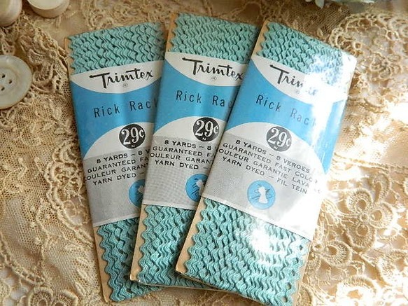 ♡Rick Rackリックラックヴィンテージ♡ライトターコイズ♡ リボン・テープ Daisy Lane 通販｜Creema(クリーマ) 7287445