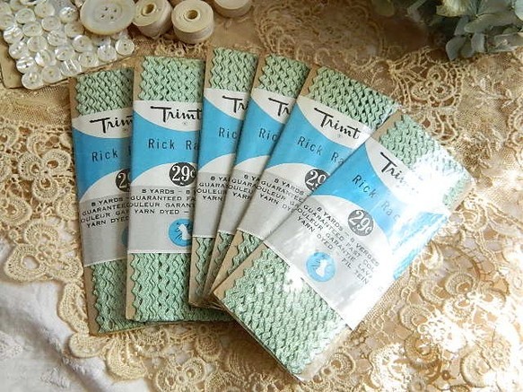 ♡Rick Rackリックラックヴィンテージ♡ミントグリーン♡細 リボン・テープ Daisy Lane 通販 7287471｜Creema(クリーマ)