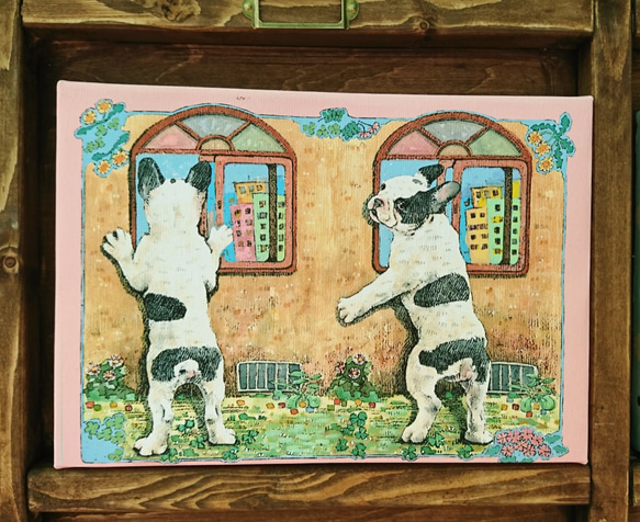 フレンチブルドック アートキャンバスSM号サイズ 絵画 あにまる堂 通販 5119664｜Creema(クリーマ)