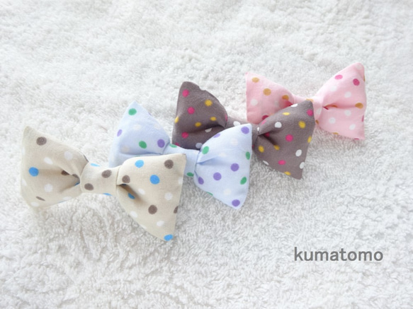 MIXドット リボンのヘアゴム ヘアゴム Kumatomo 通販 3104081｜Creema(クリーマ)