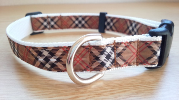 チェックの首輪(ブラウン) 幅2.5cm リード・首輪 osanpoya 通販｜Creema(クリーマ)