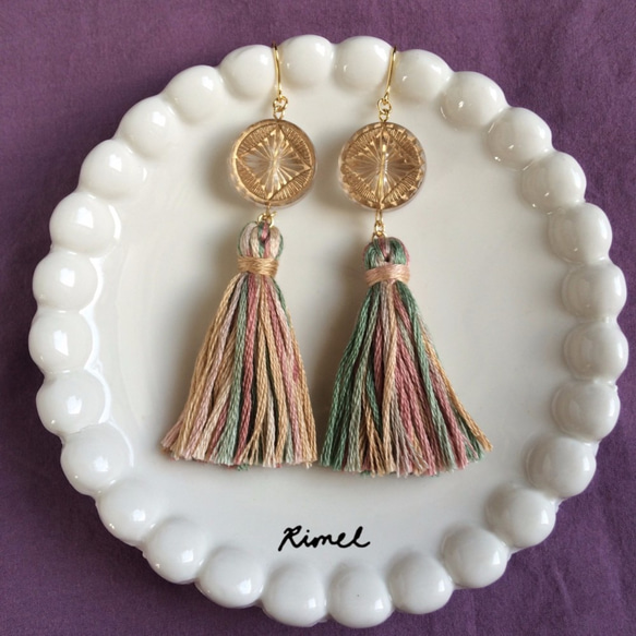 アンティーク調タッセルピアス カラフル ピアス（フープ） Rimel 通販｜Creema(クリーマ)