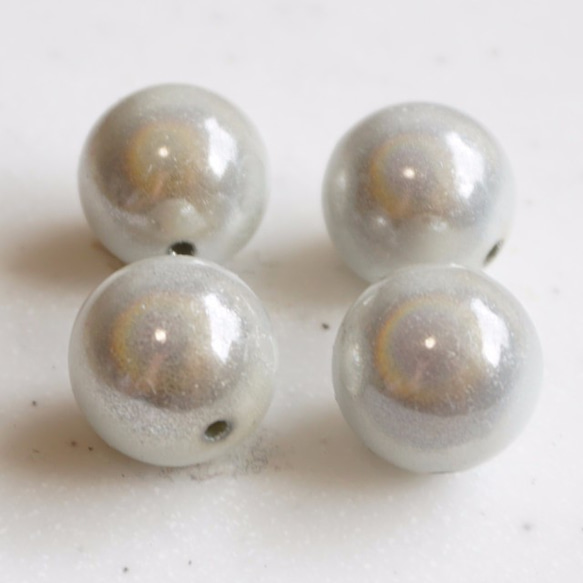 Import 4pcs 16mm Acrylic Beads アクリルビーズ white 白 銀 BPC160WH ビーズ Roonni 通販 ...