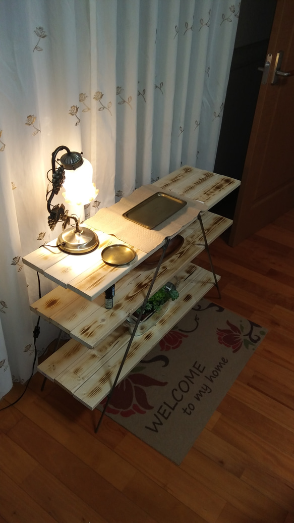 スタイリッシュな3段使用！！ 天然木使用 棚・シェルフ・ラック 吉田メタル 通販 5684166｜Creema(クリーマ)