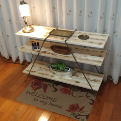 スタイリッシュな3段使用！！ 天然木使用 棚・シェルフ・ラック 吉田メタル 通販 5684166｜Creema(クリーマ)