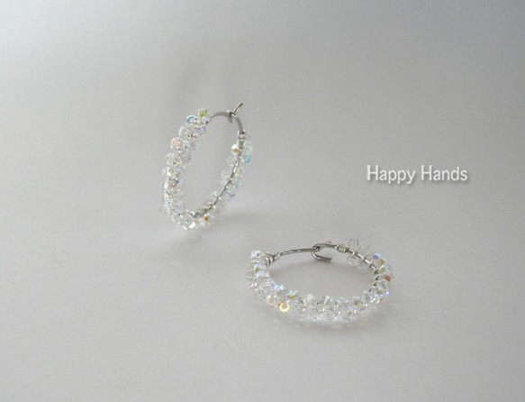 光の環（クリスタル） ピアス（フープ） Happy Hands 通販 2880218｜Creema(クリーマ)