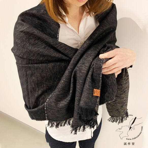 【karakuri】ストール 金糸・銀糸 ストール 福岡生活道具店試作室 通販 7107428｜Creema(クリーマ)