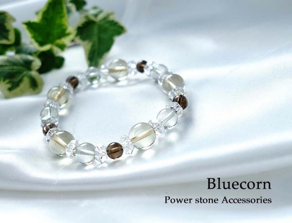 【幸運の石】高品質 グリーンアメジスト・スモーキークォーツ ＆ レモンクォーツ ブレスレット 天然石 ブレスレット Bluecorn02 通販 ...
