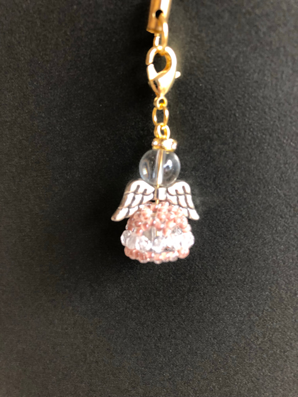 誕生石エンジェル4月クリスタル その他携帯アクセサリー aqua 通販 5579052｜Creema(クリーマ)