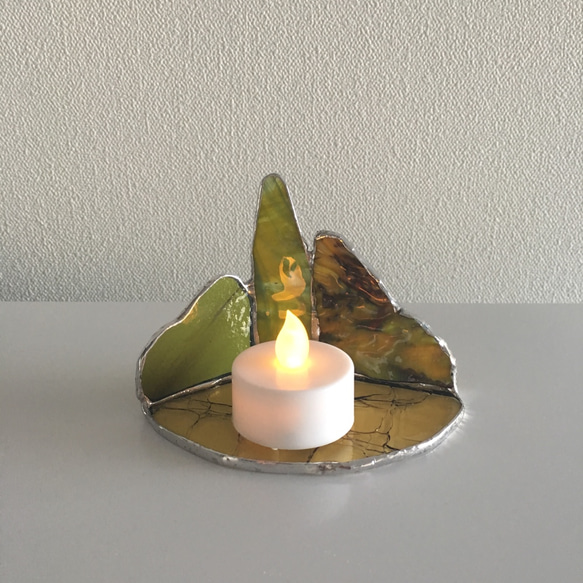 『キャンドルナイト』LEDライト ホルダー グリーン系 ベイビュー キャンドル・キャンドルホルダー Bay View Glass Arts ...