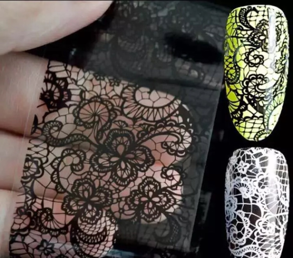 レース柄 黒 ネイル 封入パーツ レジン ネイルアート その他素材 Bizen素材屋 通販｜Creema(クリーマ)