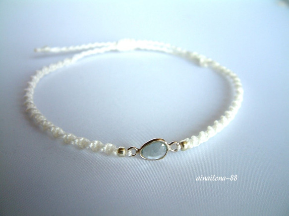 トパーズのマクラメアンクレット オーダーメイド可 アンクレット ainailona-88 通販 3959574｜Creema(クリーマ)