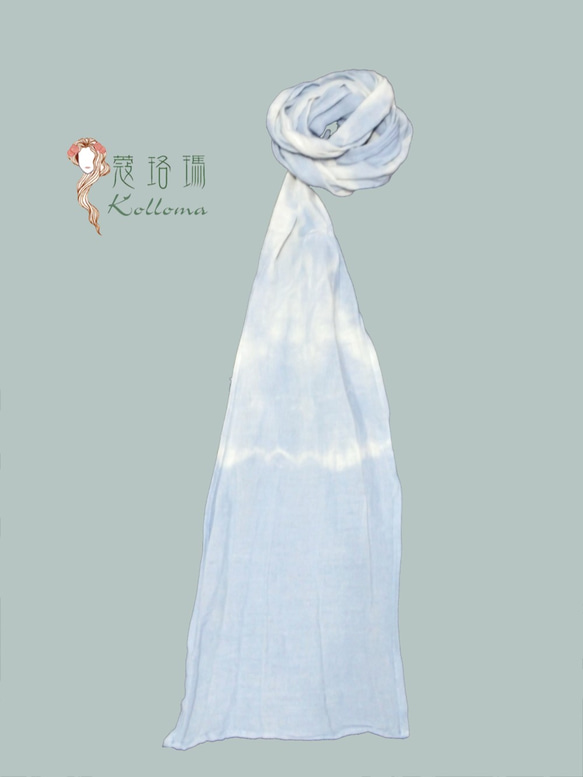 ♔珞马♘ Ⓓⓔⓢⓘⓖレンダリングコットンとリネンの多目的ロングスカーフ-スカイブルー スヌード Kolloma 通販 12861685 ...