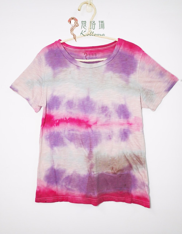 羅コウ馬Kolloma手染めコットンカラフル竹内灰色がかった青紫色のティーT- Tシャツ Kolloma 通販 4249783｜Creema ...