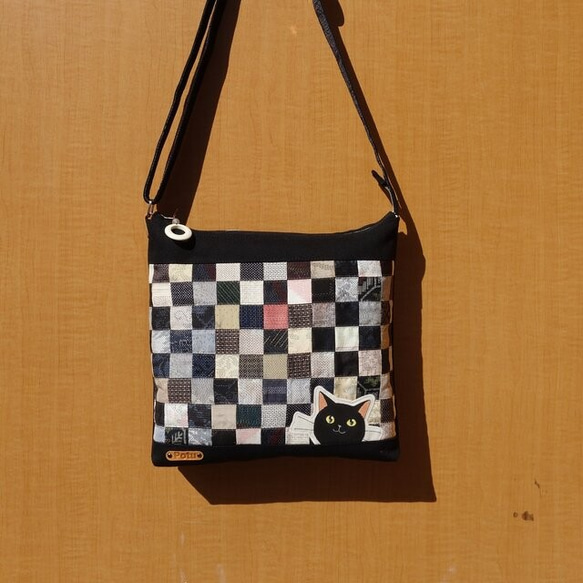 大島紬 パッチワーク ショルダーバッグ ファスナー付き ショルダーバッグ potu 通販｜Creema(クリーマ) 11196683